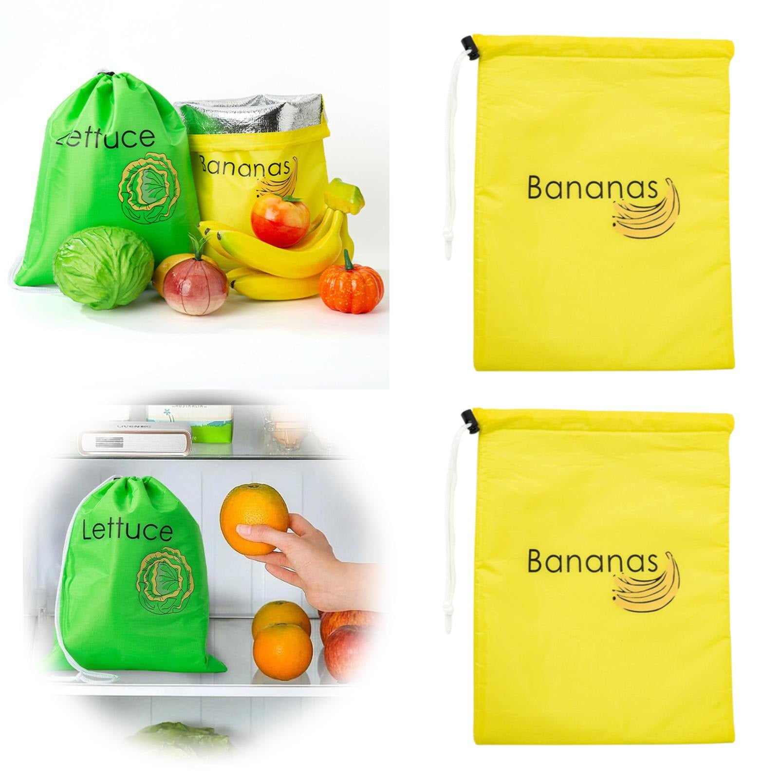 2 Packs Food StorageBanana & Lettuce Bag Washable Stay Fresh Bags ...