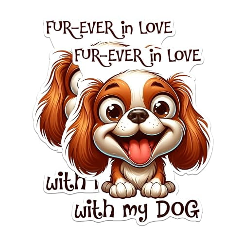 (2 Packs) Fur-Ever in Love with My Dog Magnets - Cute Funny Dog Magnets ...