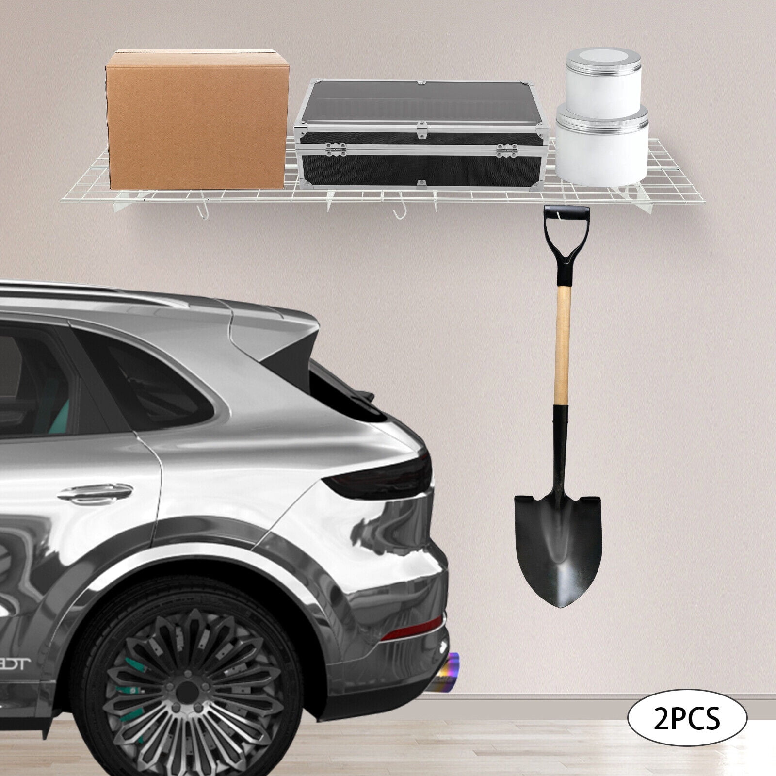 2 Packs Garage Storage Racks Garage Storage Rack Mesh Surface With 4 ...