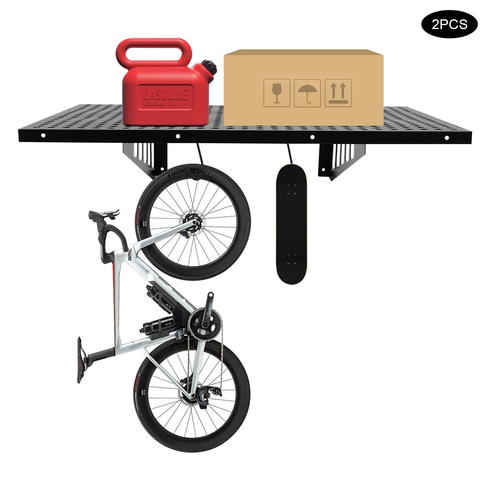 2 Packs Garage Wall Shelves Storage Hooks Wall Mount Garage ...