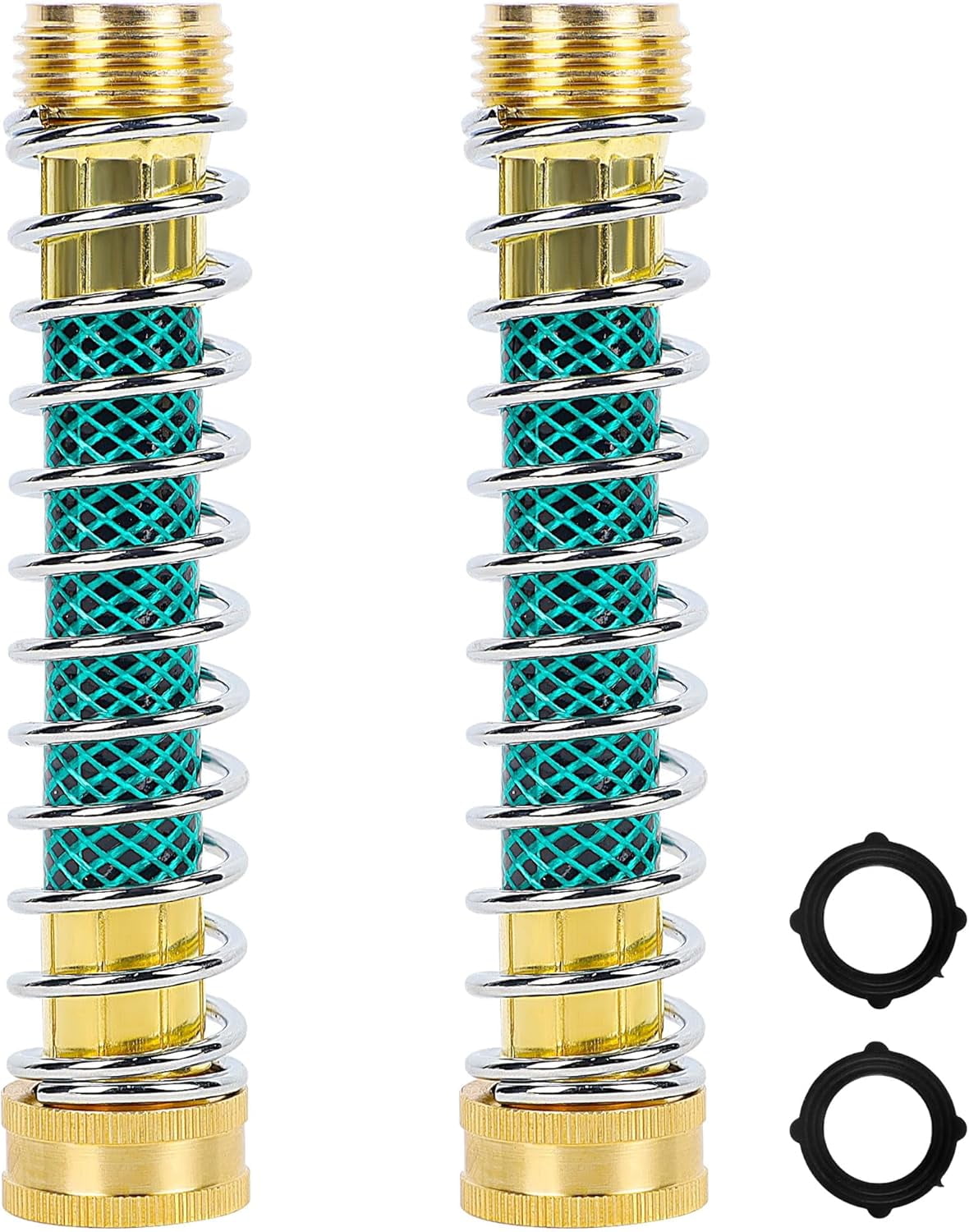 2 Packs Garden Hose Extension Adapters, 5.7"L Hose Protectors with Coil ...