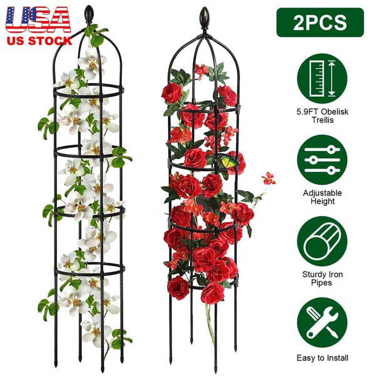 2 Packs Garden Obelisk Trellis 5.9FT Plants Tower for Climbing Plants ...