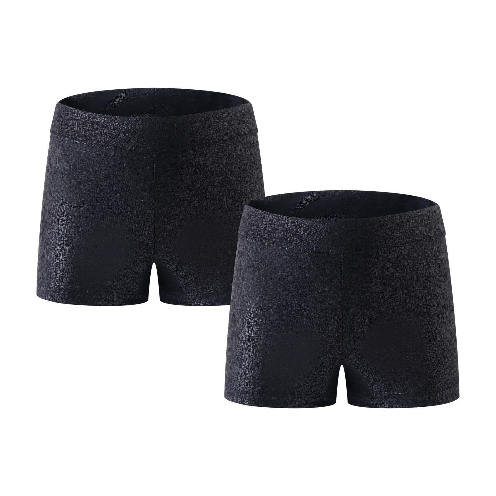 2 Packs Girl’s Compression Shorts Casual Solid Color Low Waist Dance ...