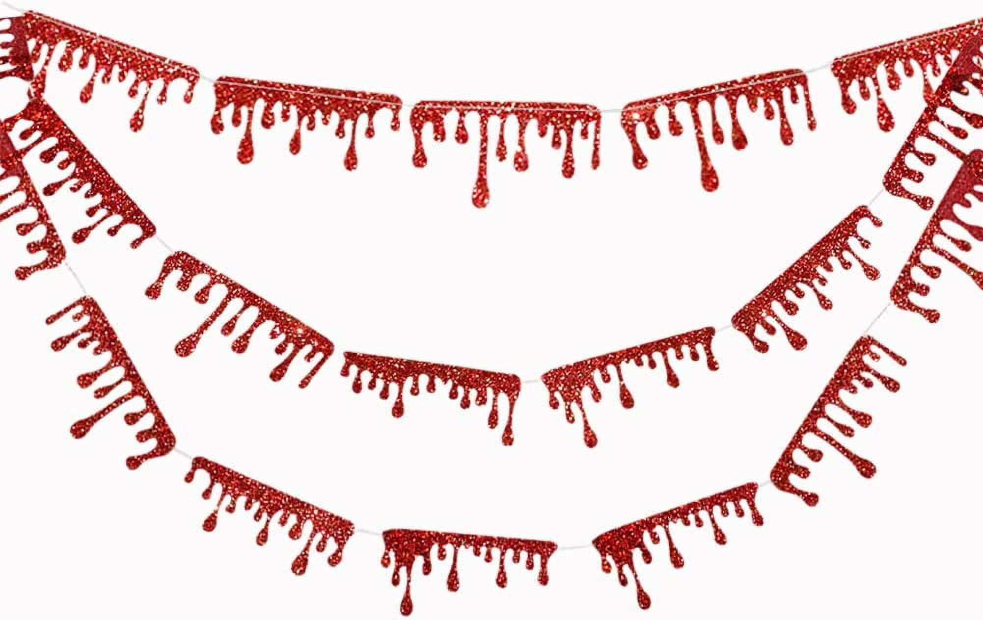 2 Packs Glitter Red Blood Drop Garland Kit for Vampire Diaries Birthday ...