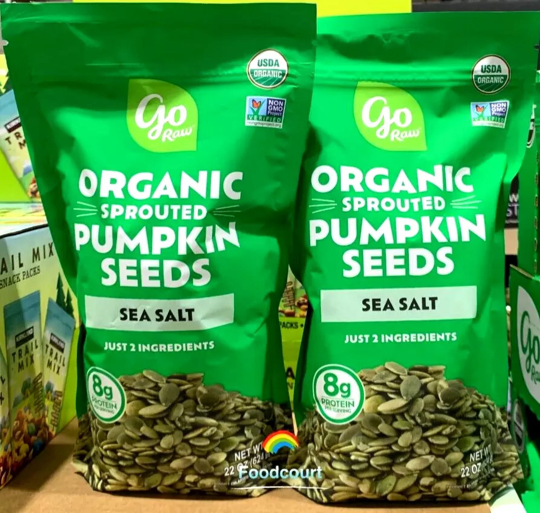 2 Packs Go Raw Organic Sprouted Pumpkin Seeds with Sea Salt 22 oz Each ...