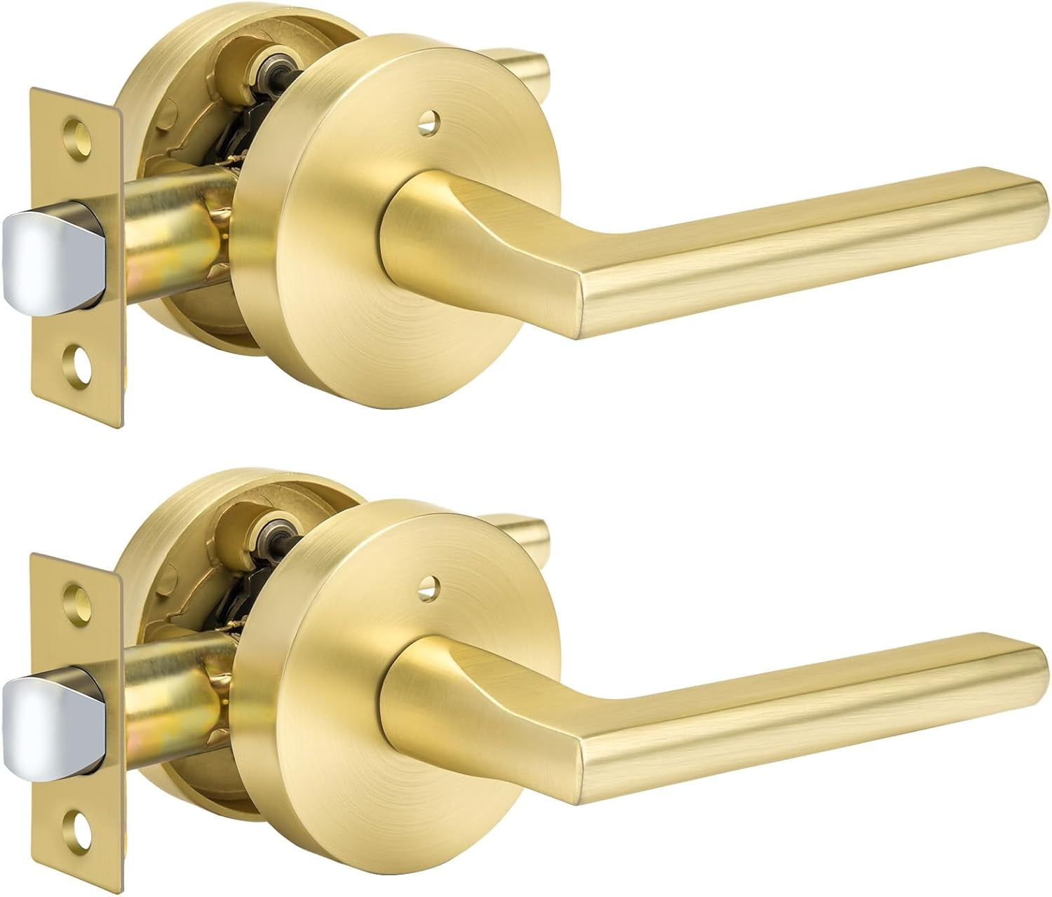 The 2 Packs Gold Door Handle Interior, Brushed Gold Door Handles, Gold ...