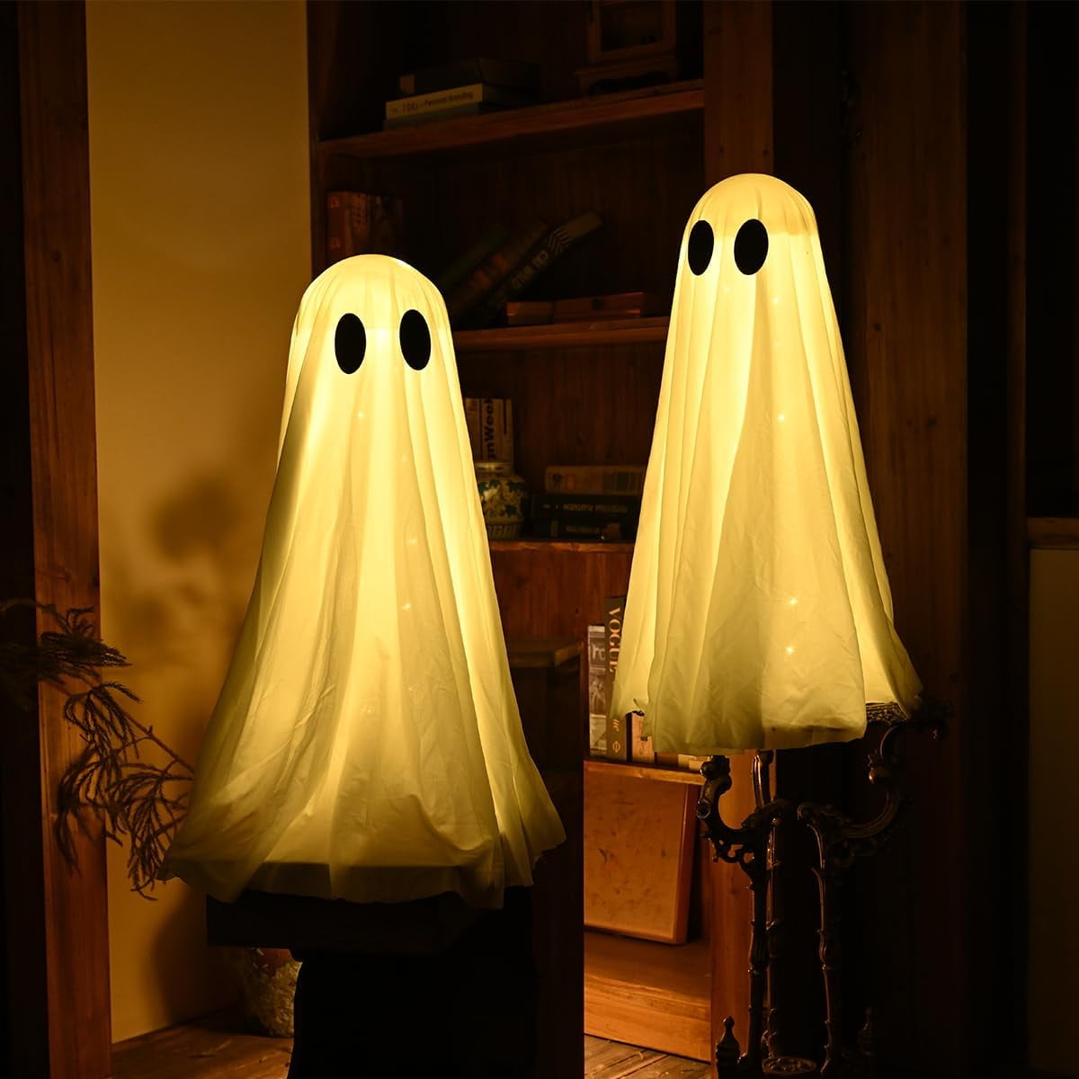 2 Packs Halloween Decorations Indoor - Ghost Decor Kit with Remote ...