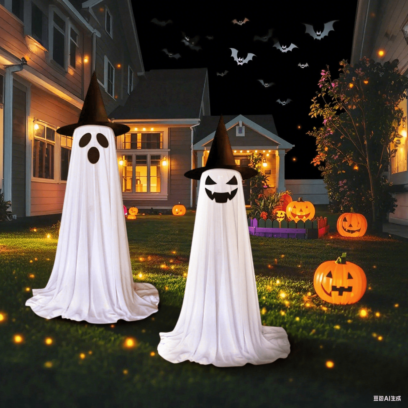 2 Packs Halloween Decorations Outdoor, 5 FT Ghost Decor with Remote ...