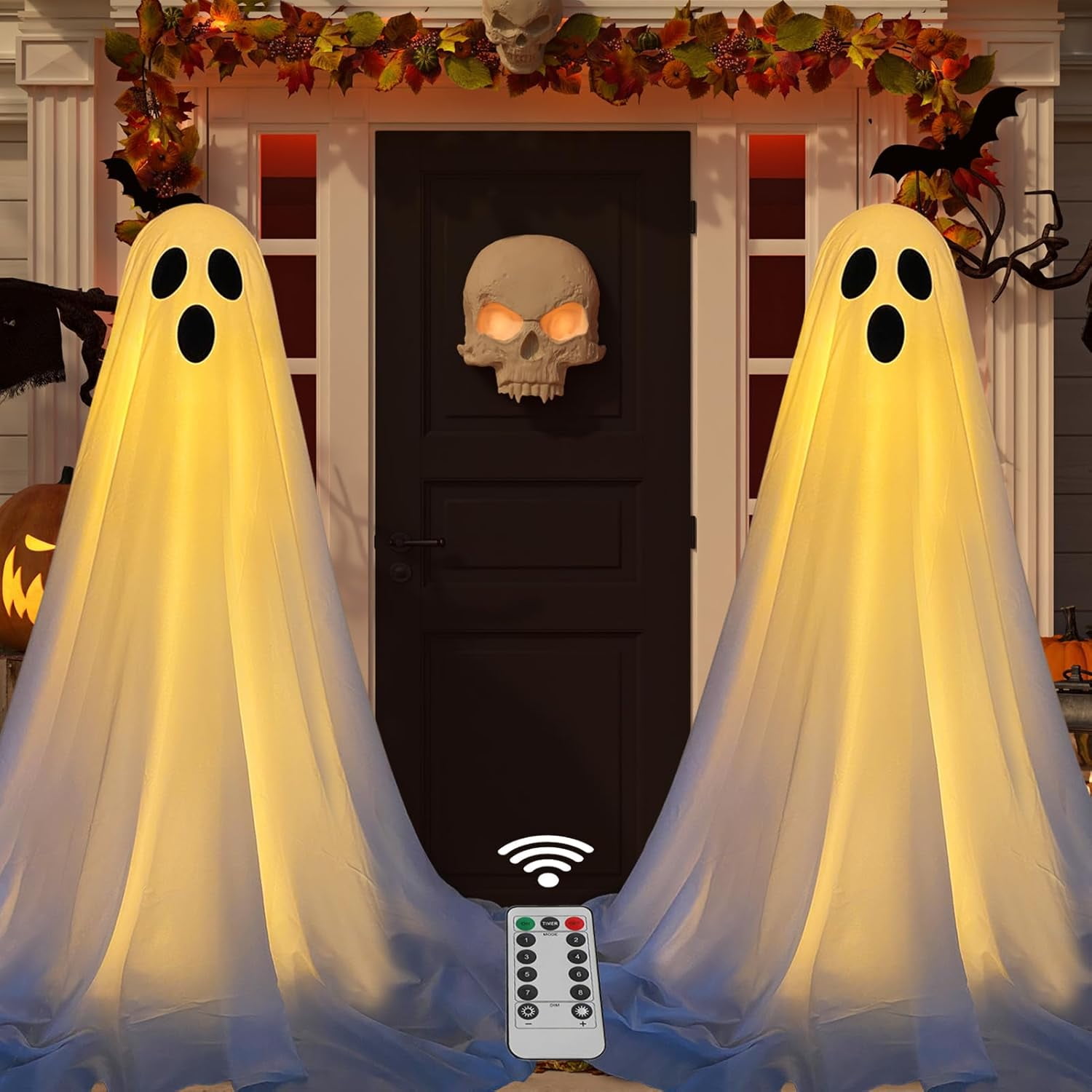 2 Packs Halloween Decorations Outdoor, Spooky Halloween Ghost Decor ...