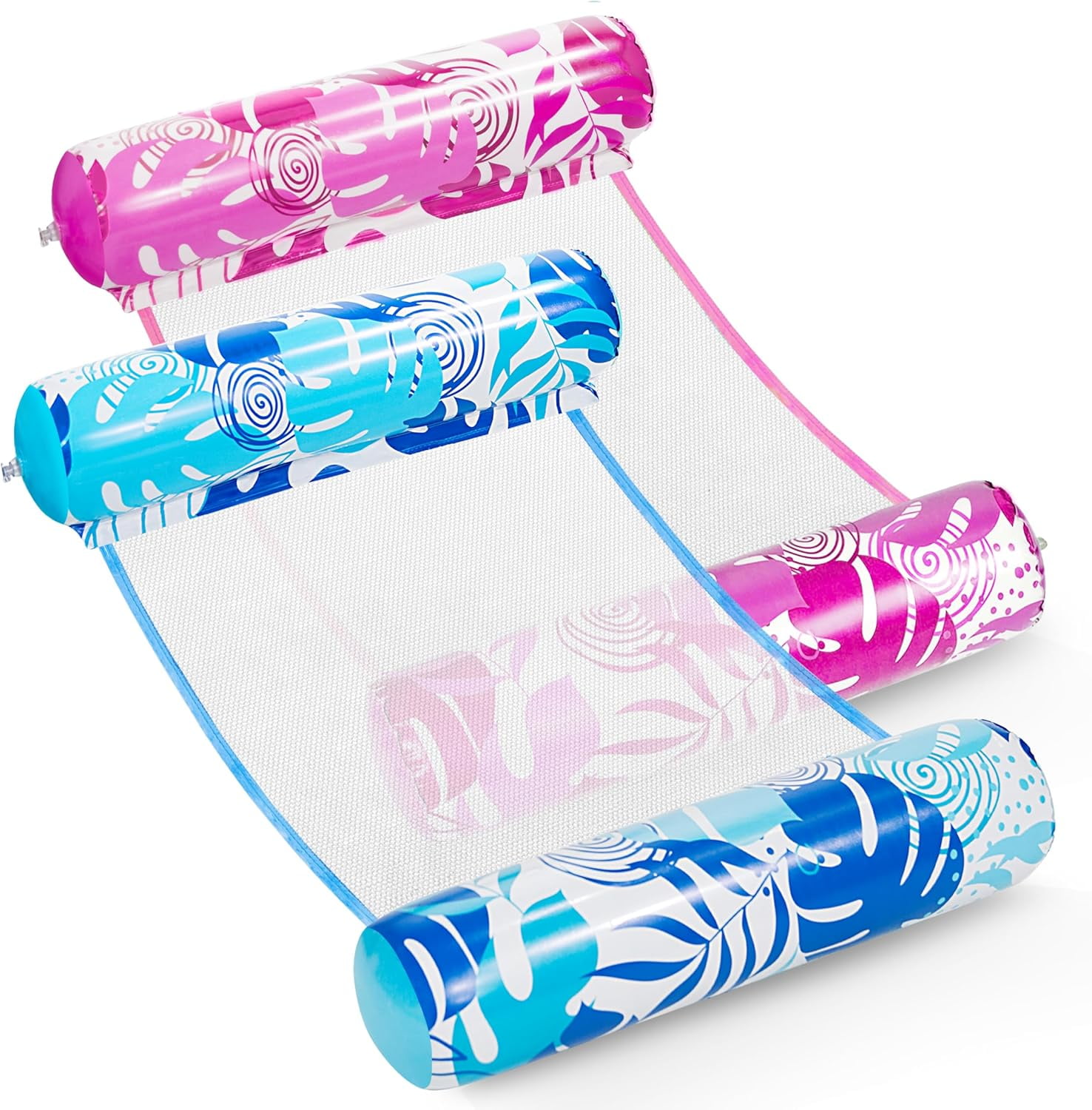 2 Packs Hammock Pool Floats Adults, 4-in-1 Multi-Purpose Inflatable ...