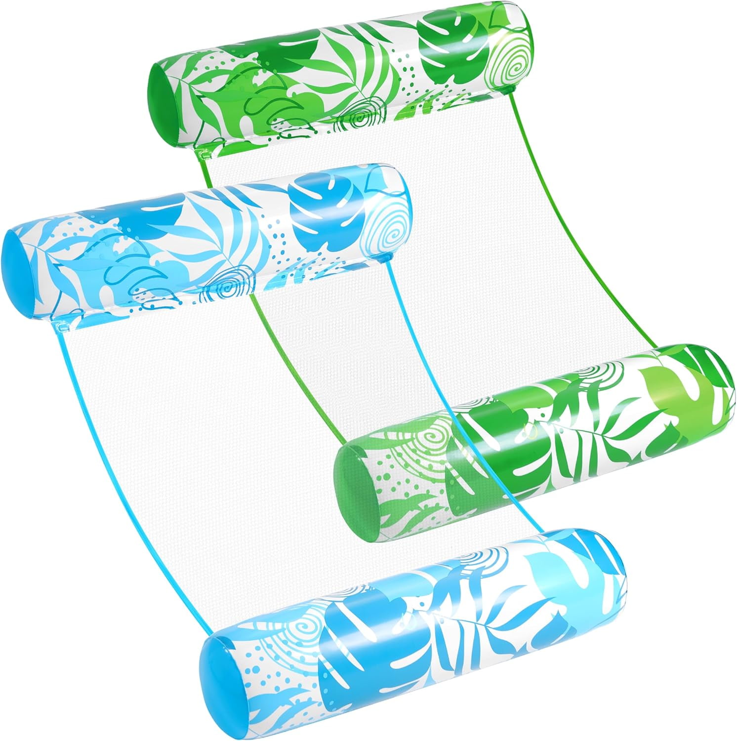 2 Packs Hammock Pool Floats Adults, 4-in-1 Multi-Purpose Inflatable ...