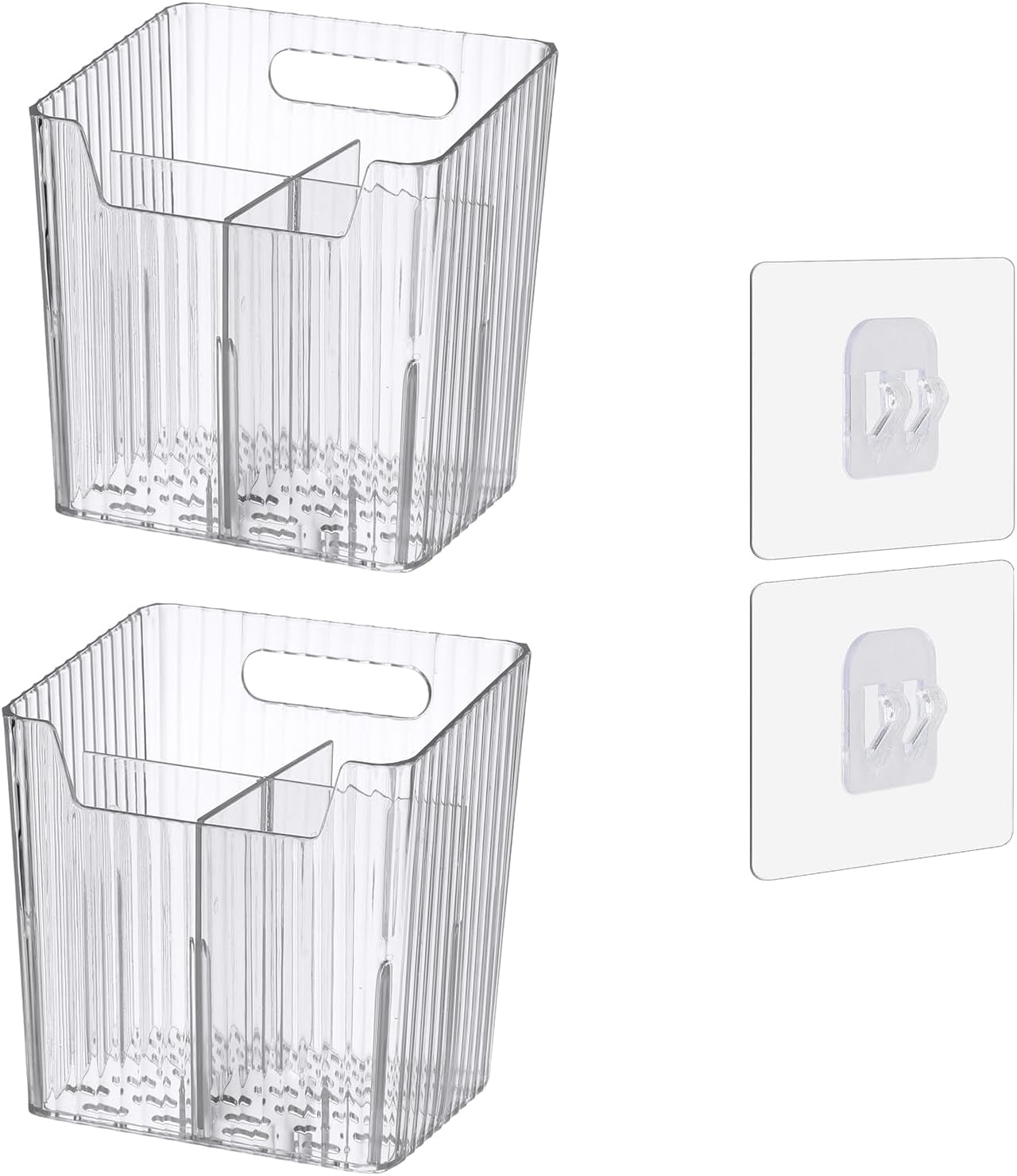 2 Packs Hanging Storage Bins, Wall Mounted Bath Organizer Shelf Clear ...