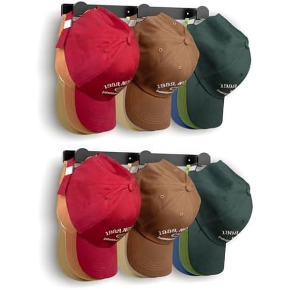 2 Packs Hat Rack for Wall, Hat Organizer for Baseball Caps, 3 Mounting ...