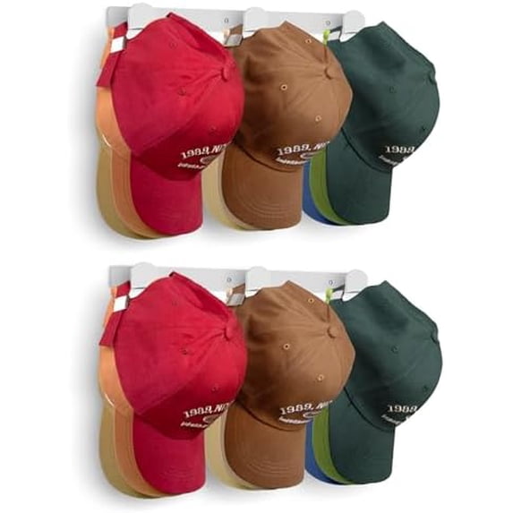 2 Packs Hat Rack for Wall, Hat Organizer for Baseball Caps, 3 Mounting ...
