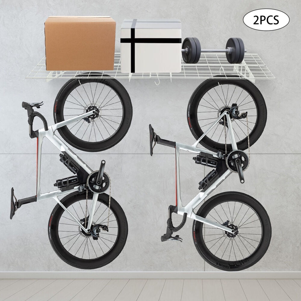 2 Packs Heavy Duty Garage Storage Rack Mesh Surface With 4 Hooks Wall ...