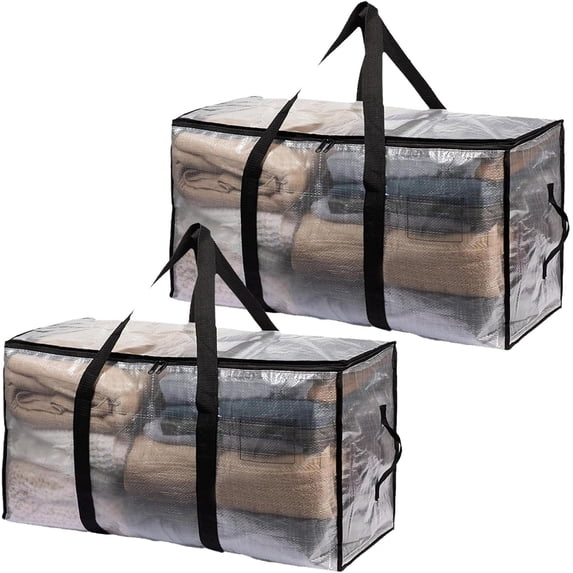 2-Packs Heavy Duty Moving Bags, Storage with Handles & Zippers Storage ...
