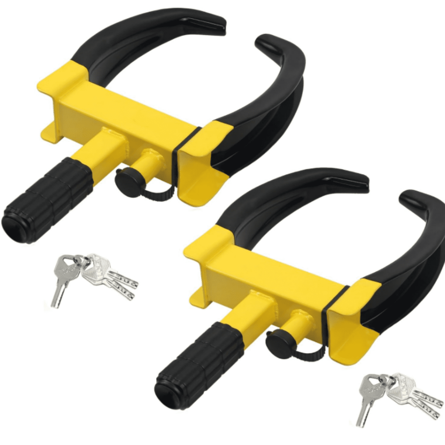 2 Packs Heavy Duty Trailer Wheel Clamp, Yellow/Black Universal Security ...