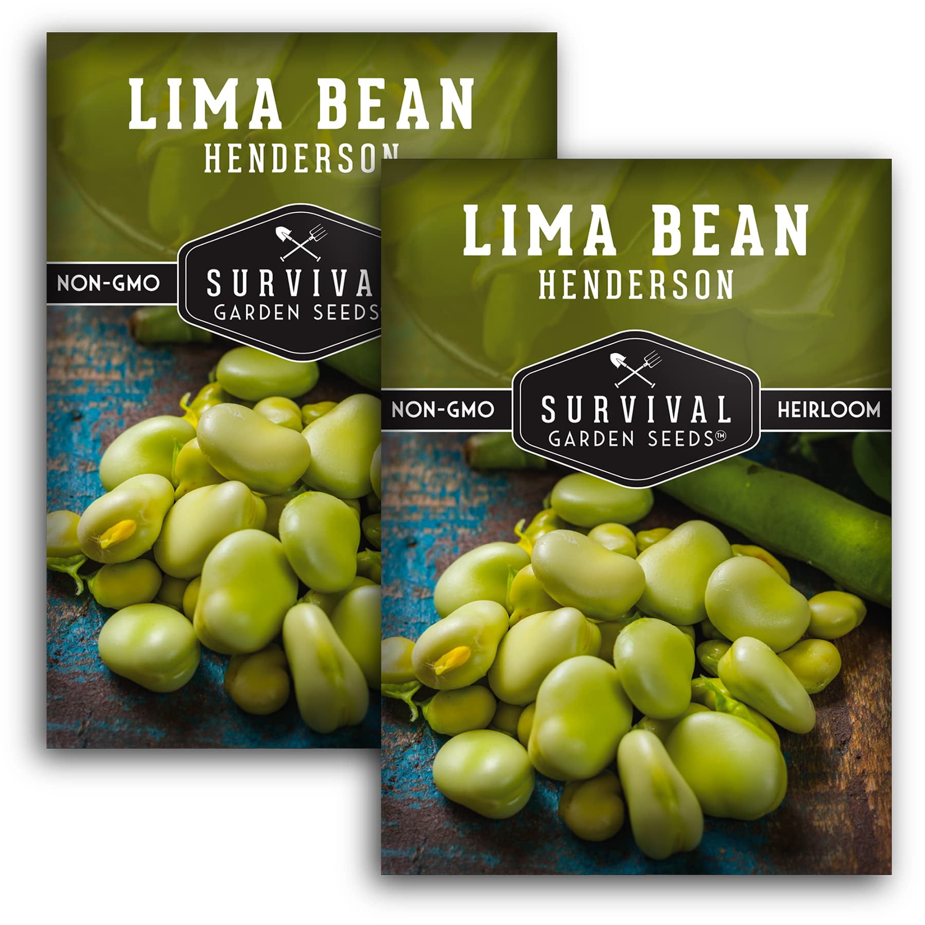 2 Packs Henderson Lima Bean Seeds - Non-GMO Heirloom Full Sun Annual ...