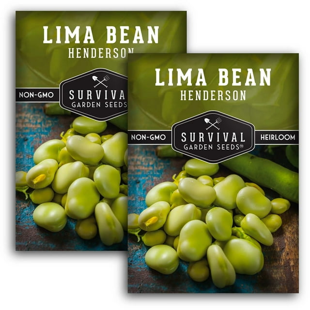 2 Packs Henderson Lima Bean Seed - Non-GMO Heirloom Full Sun Annual ...