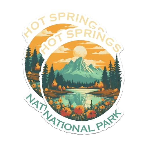 (2 Packs) Hot Springs National Park Magnets - Hiking Hiker Outdoorsman ...