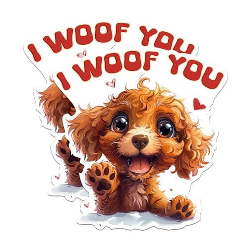 (2 Packs) I Woof You Poodle Magnets - Poodle Dog Breed Magnets - 5 ...