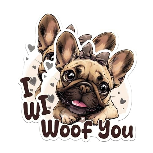 (2 Packs) I Woof You Pug Magnets - Magnets - 5 Inches On Longest Side ...