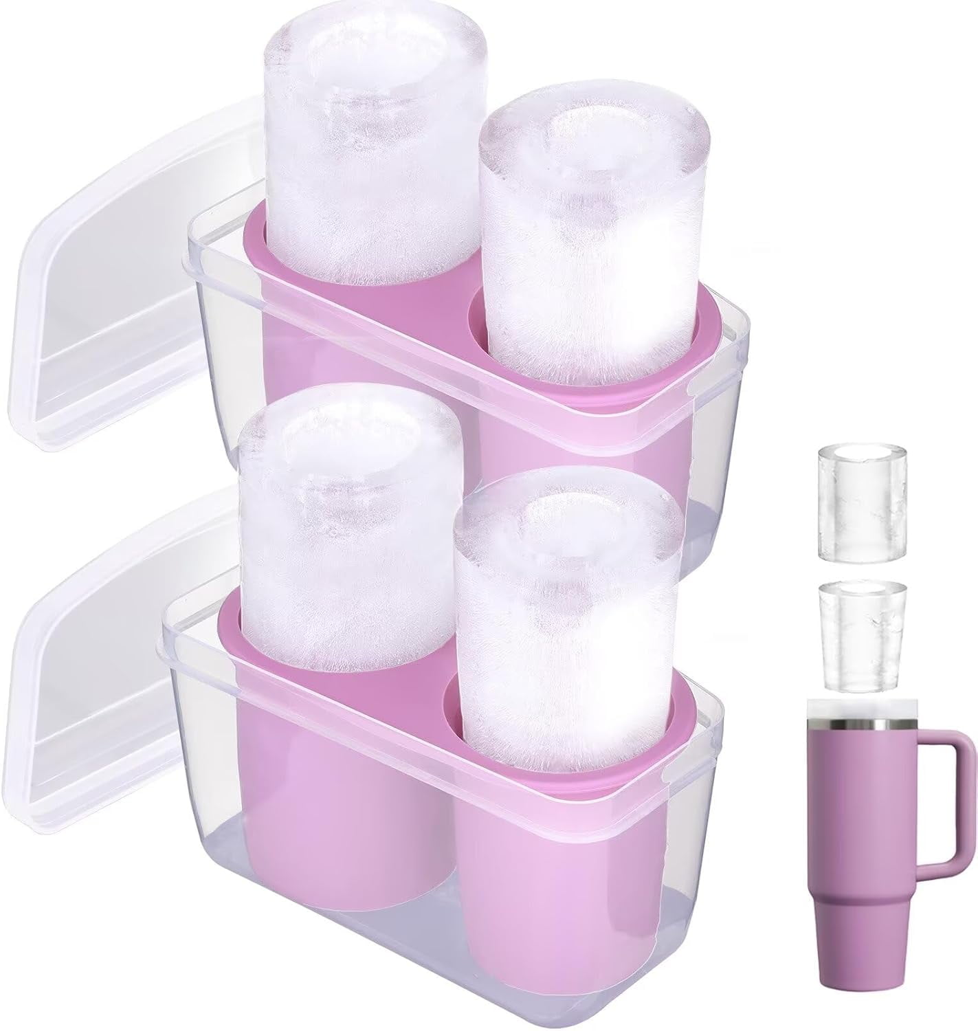 2 Packs Ice Mold for Stanley Cup, Silicone Ice Cube Tray for Stanley ...