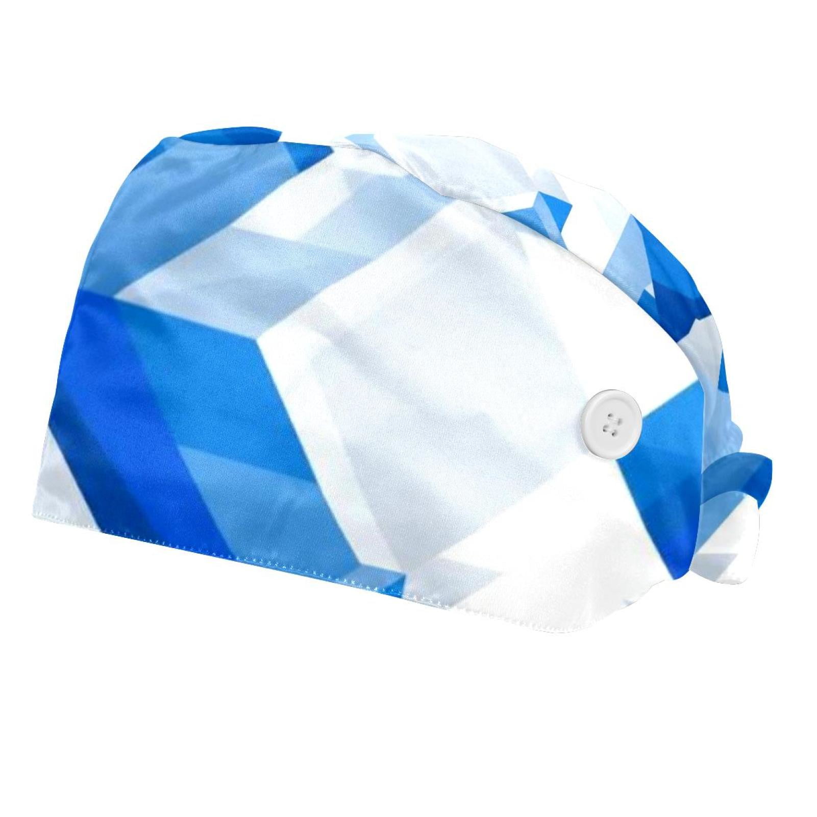 2 Packs Israel Flag Surgical Cap with Buttons for Long Hair - Walmart.com