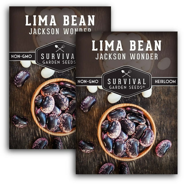 2 Packs Jackson Wonder Lima Bean Seed - Non-GMO Heirloom Full Sun ...