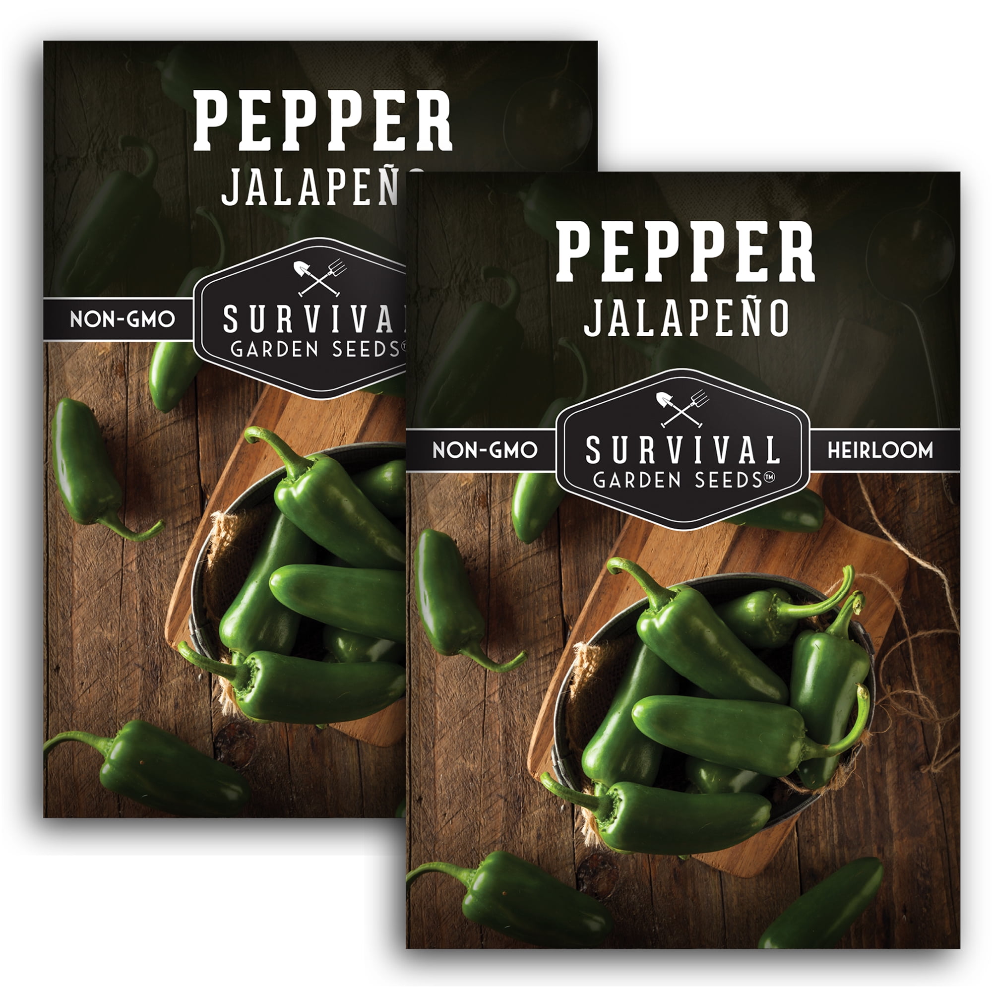 2 Packs Jalapeño Pepper Seeds - Non-GMO Heirloom Full Sun Annual ...