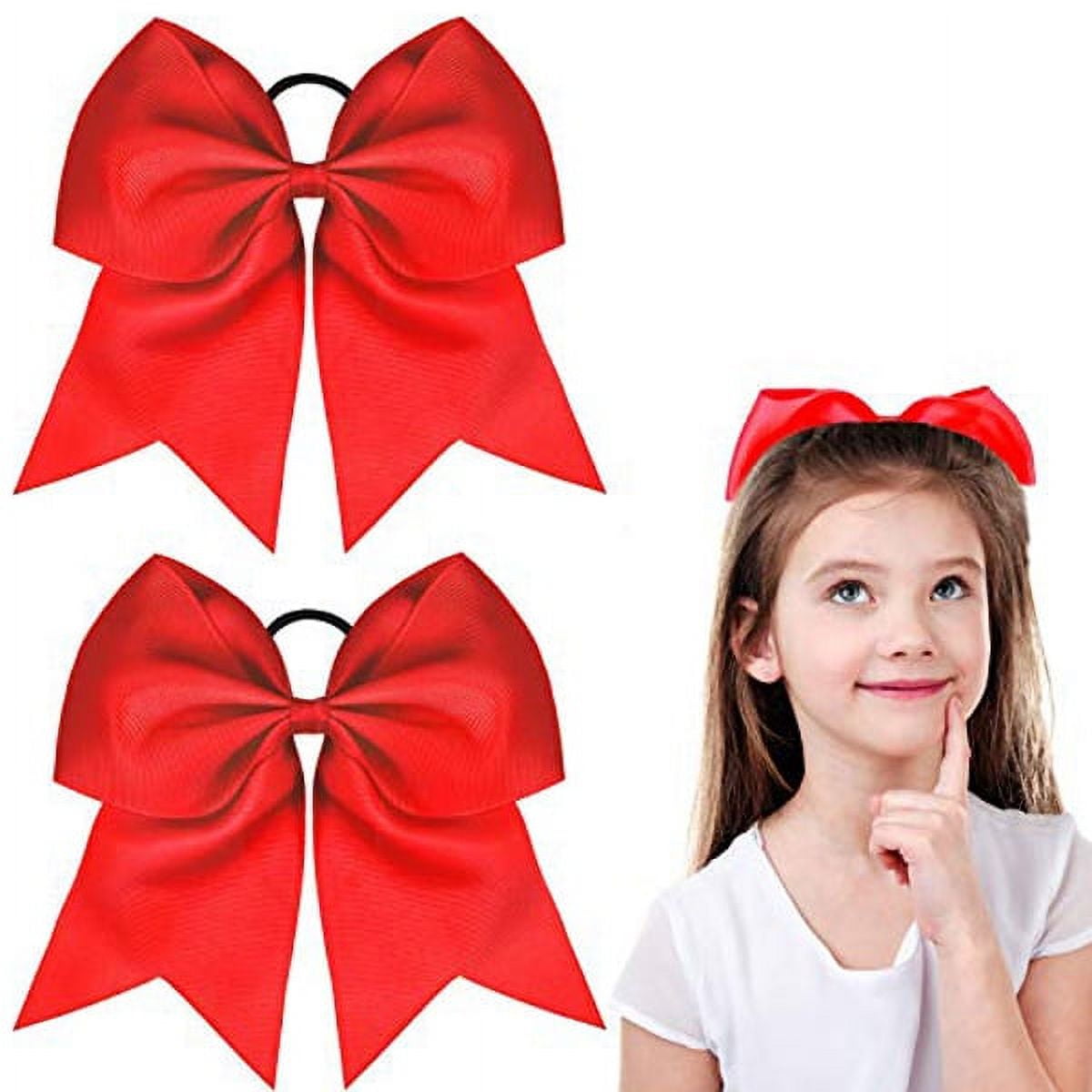 2 Packs Jumbo Cheerleading Bow 8 Inch Cheer Hair Bows Large ...