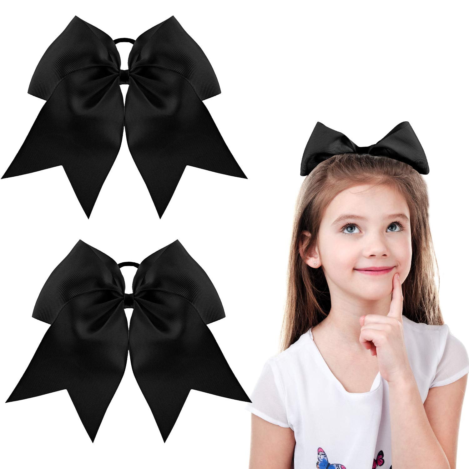 2 Packs Jumbo Cheerleading Bow 8 Inch Cheer Hair Bows Large ...