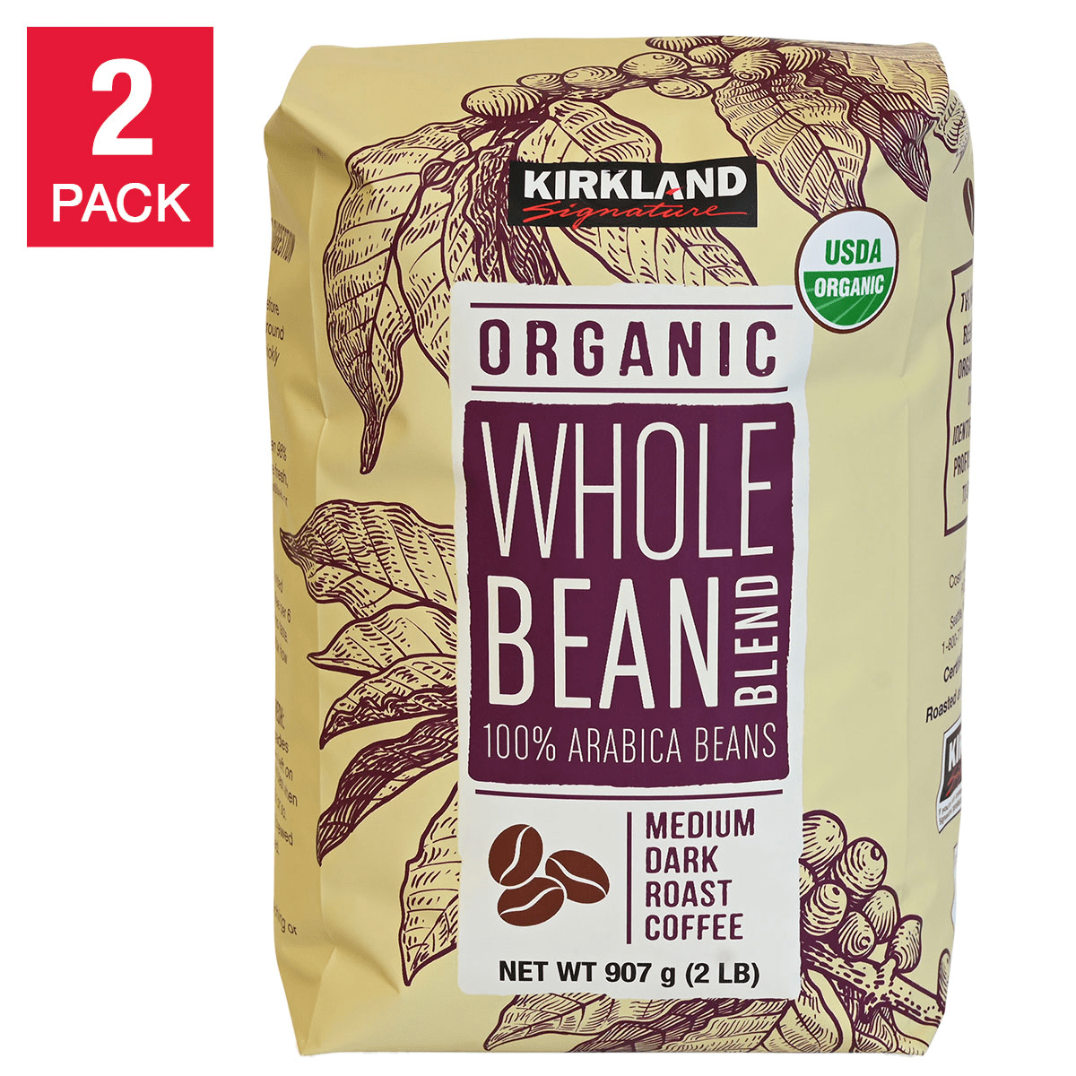 K Signature USDA Organic Whole Bean Blend 2 Lb, 2-Pack - Walmart.com
