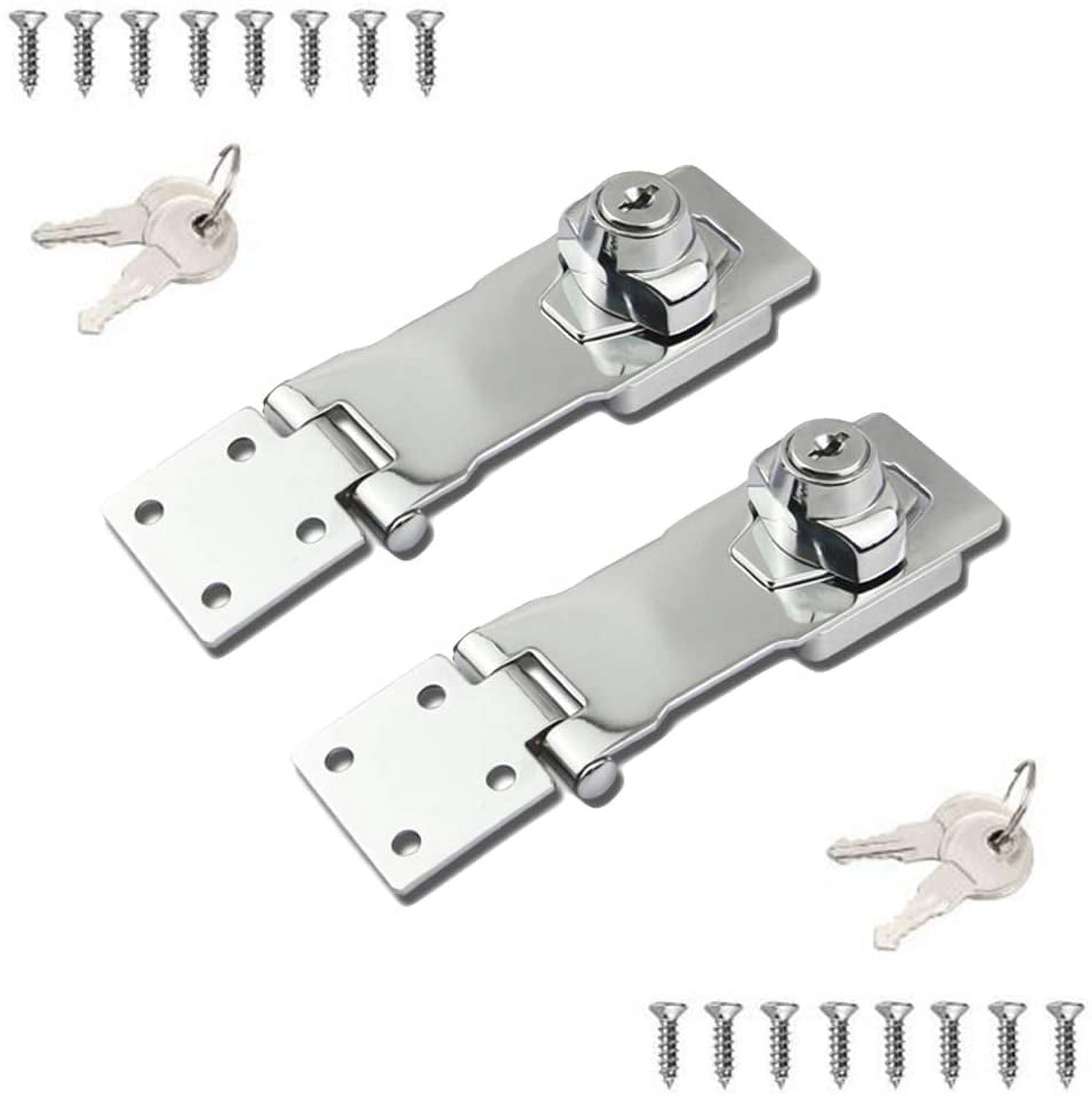 2 Packs Keyed Hasp Locks Twist Knob Keyed Locking Hasp for Small Doors ...