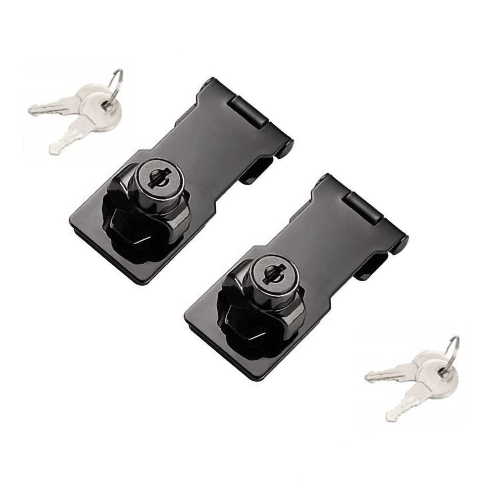 2 Packs Keyed Hasp Locks Twist Knob Keyed Locking Hasp for Small Doors ...
