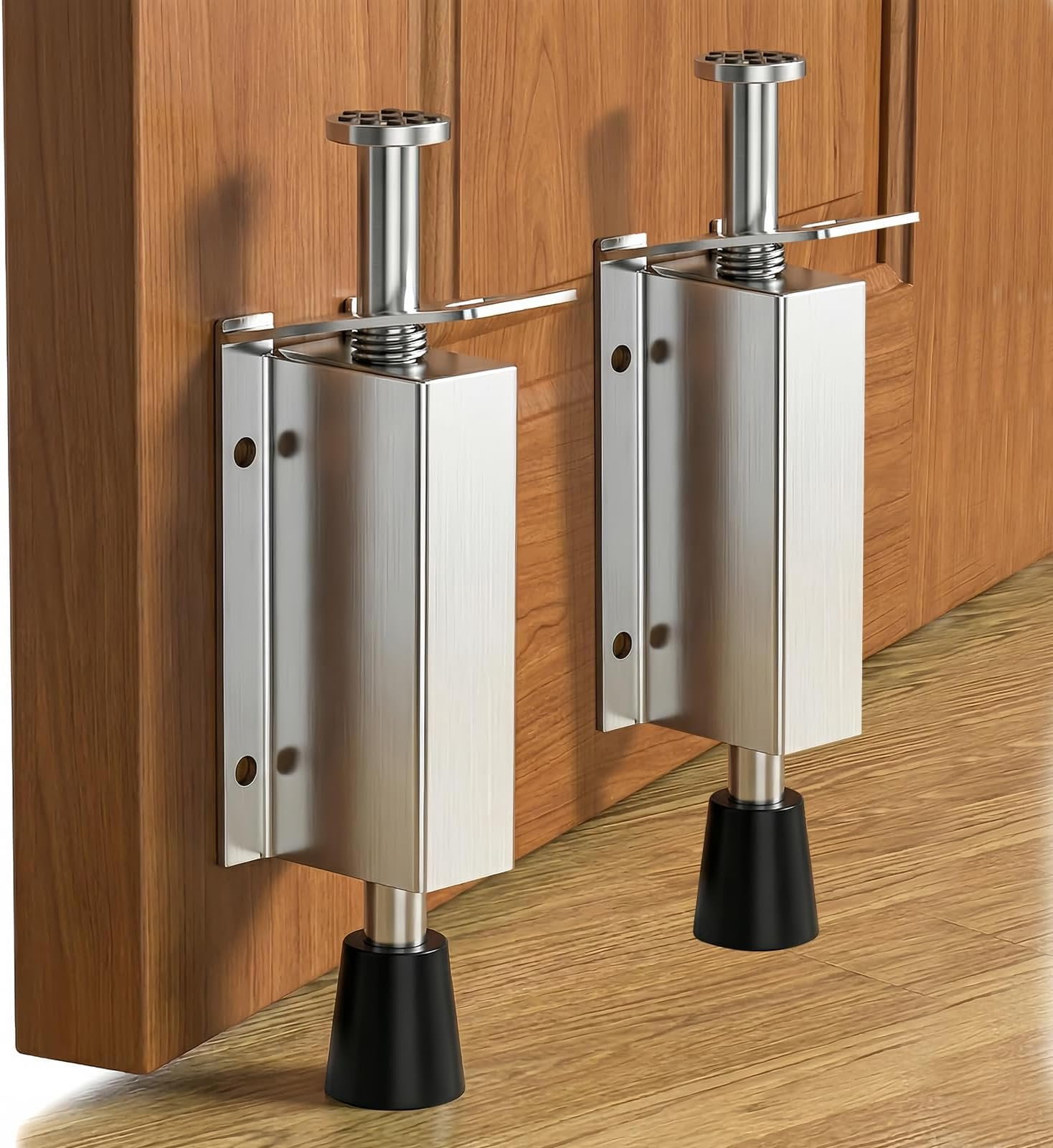 2 Packs Kickdown Door Stopper, Stainless Steel Foot-Operated Door Stop ...