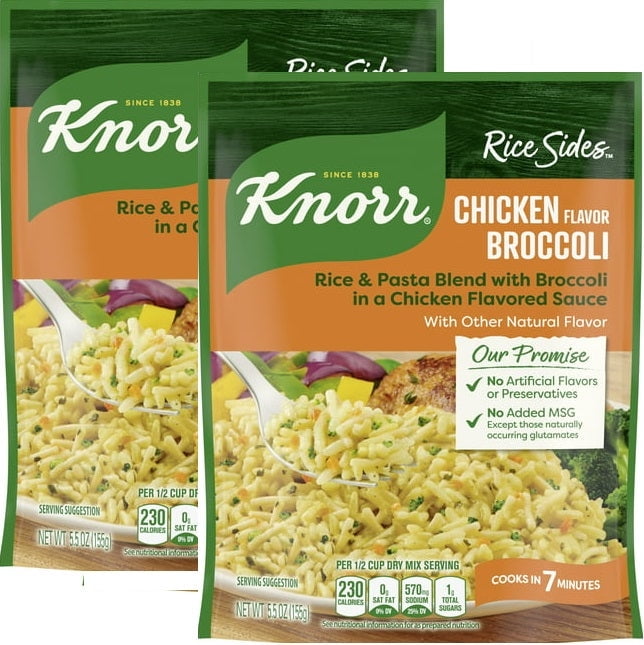 Knorr 2 Packs Chicken Broccoli Rice and Pasta Blend, Quick Cook in 7 ...