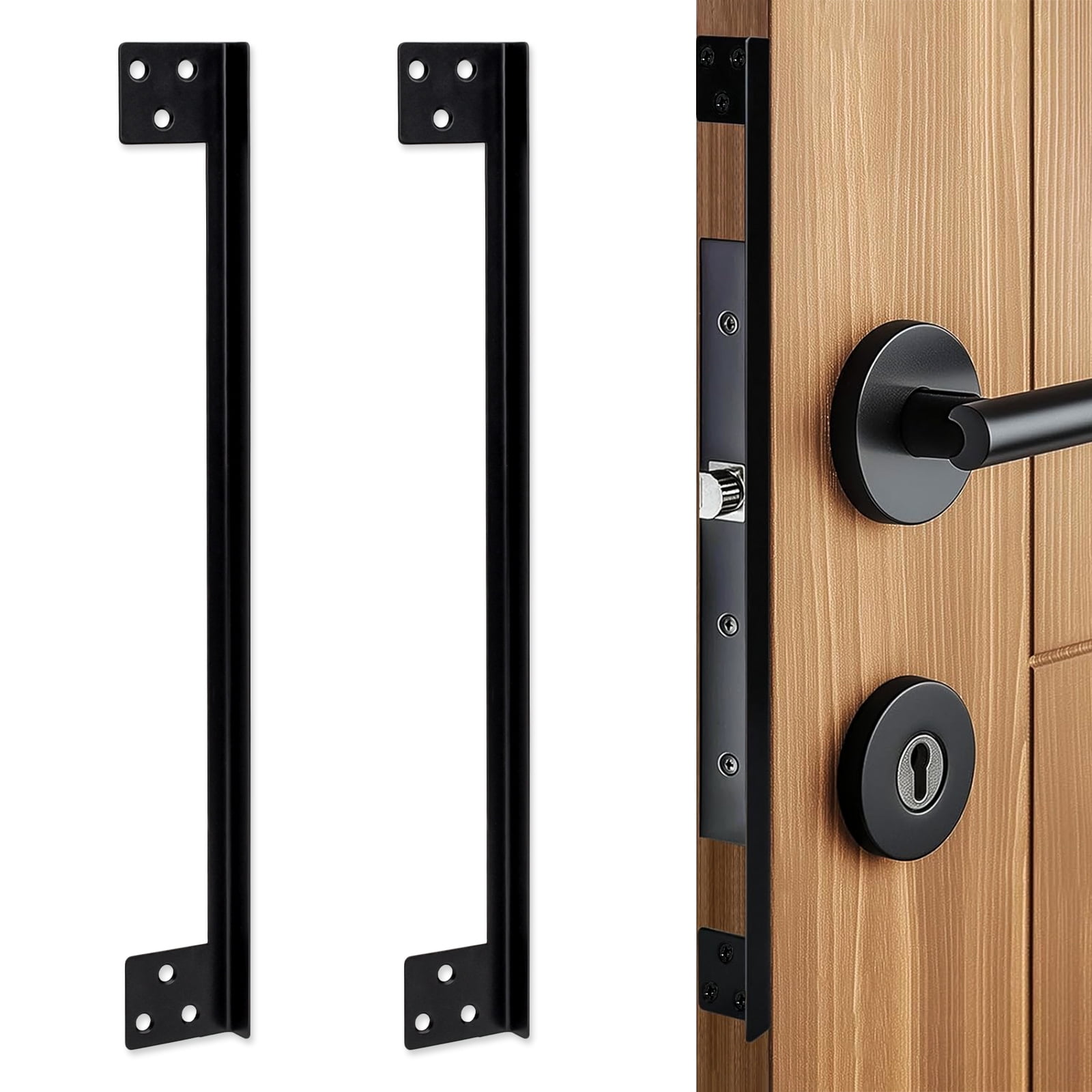 2 Packs L-shaped Stainless Steel Door Latch Guard Plate, Cover to Block ...