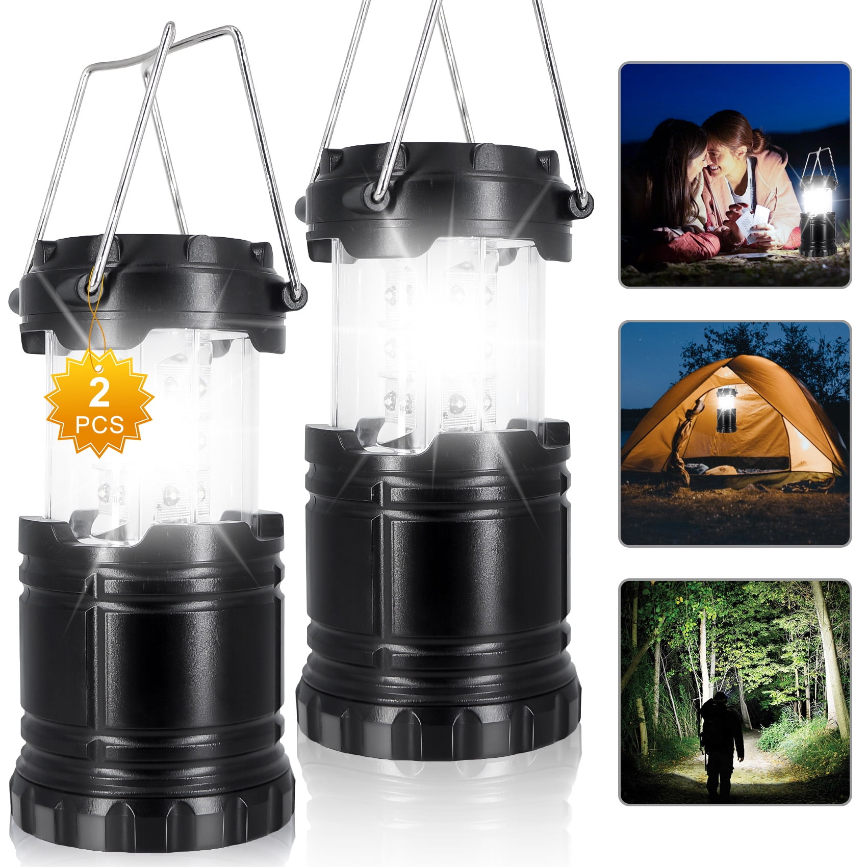 xoxetoy LED Camping Lantern 2 Pack, Portable Outdoor Lights for Hiking ...