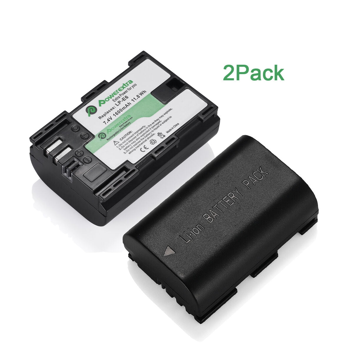 2 Packs LP-E6 Battery for Canon EOS 80D 6D 7D 70D 60D 5DS R Mark II III ...