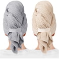 2 Packs Large Microfiber Hair Towels for Women, Super Absorbent & Quick ...