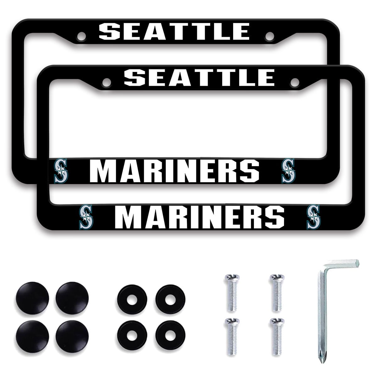 2 Packs License Plate Frames for Mariners, Matte Black License Plate ...