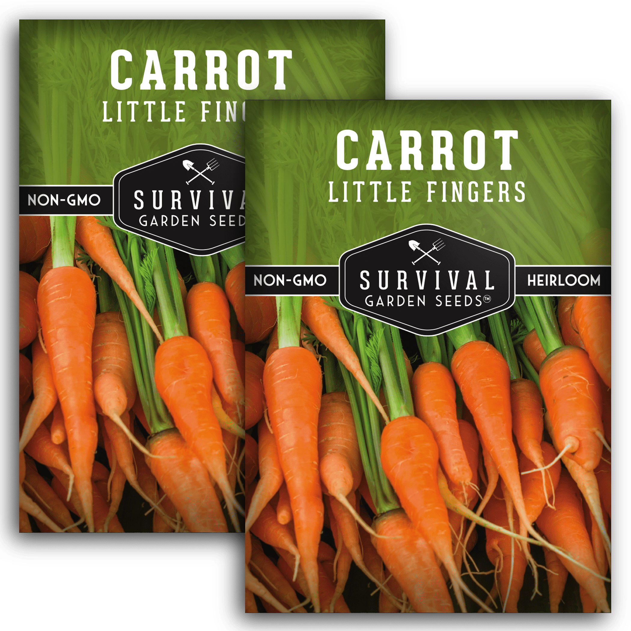2 Packs Little Fingers Carrot - Non-GMO Heirloom Vegetable Seeds - Full ...