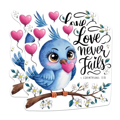 (2 Packs) Love Never Fails Magnets - 1 Corinthians 13:8 Christian ...
