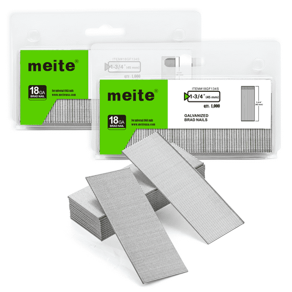 2 Packs MEITE 18 Gauge Brad Nails, 1-3/4 Inch 18GA Brad Nails ...