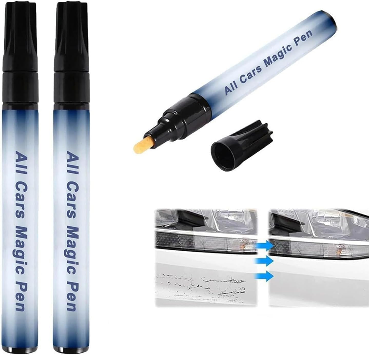 2 Packs Magic Car Scratch Removal Pen, Quick Fix for Scratches Fits All ...