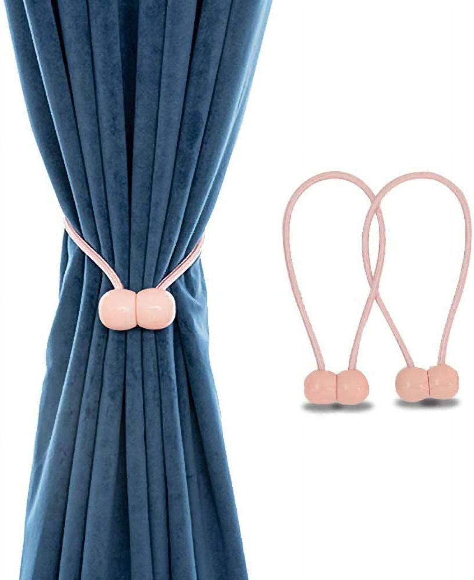 2 Packs Magnetic Curtain Tiebacks with Unique Wooden Balls,Classic ...