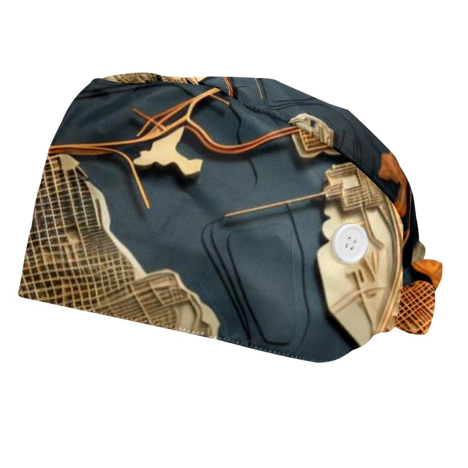 2 Packs Map Block Working Cap with Buttons - Walmart.com