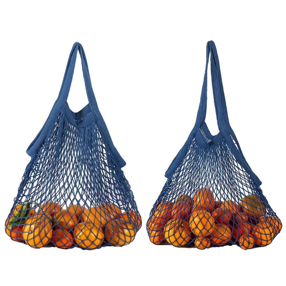 [2 Packs] Mesh Grocery Bags, Reusable Produce Bags, Long Short Handle ...