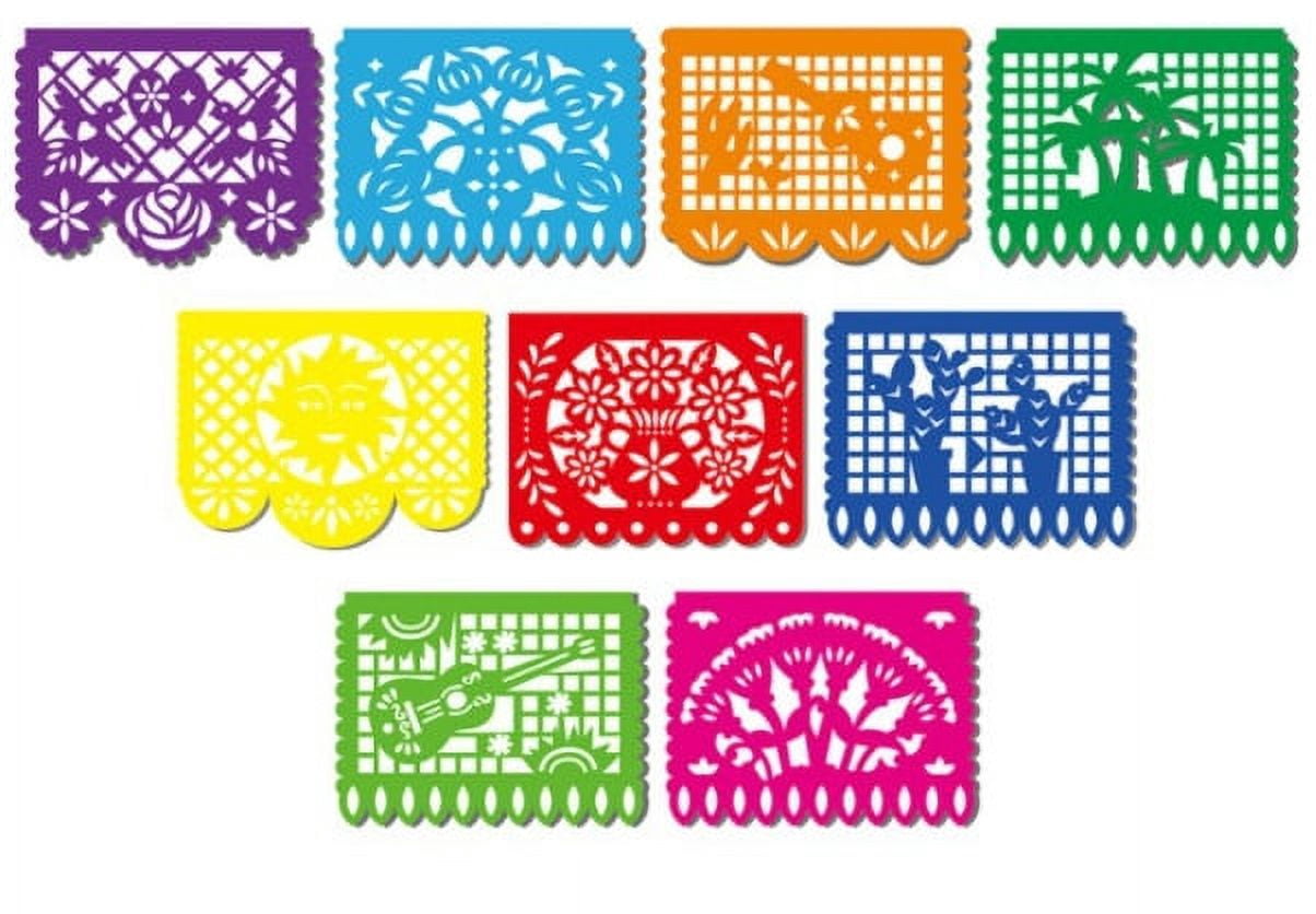 2 Packs Mexican Party Banner Feet Fiesta Banner Plastic Papel Picado ...